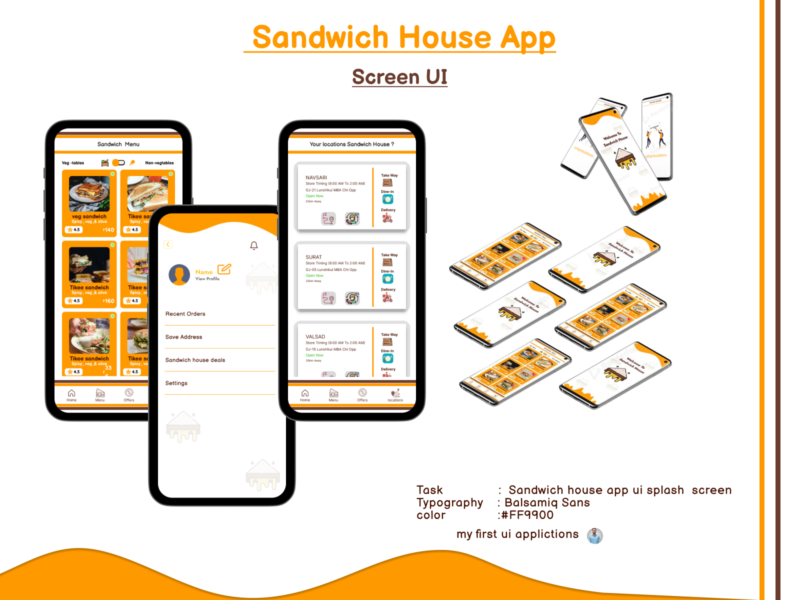Sandwich house application ui by Kalpesh Mistry on Dribbble