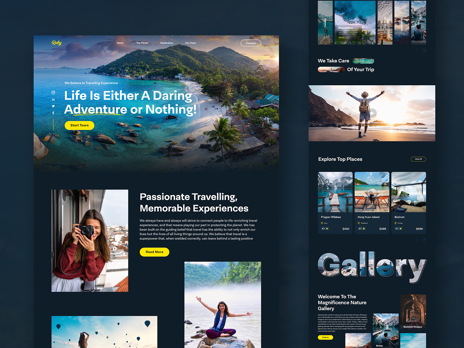 Travel Website Landing Page by Blinix Solutions on Dribbble