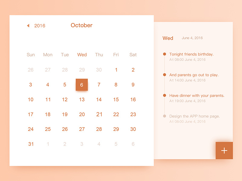 Calendar by slient on Dribbble