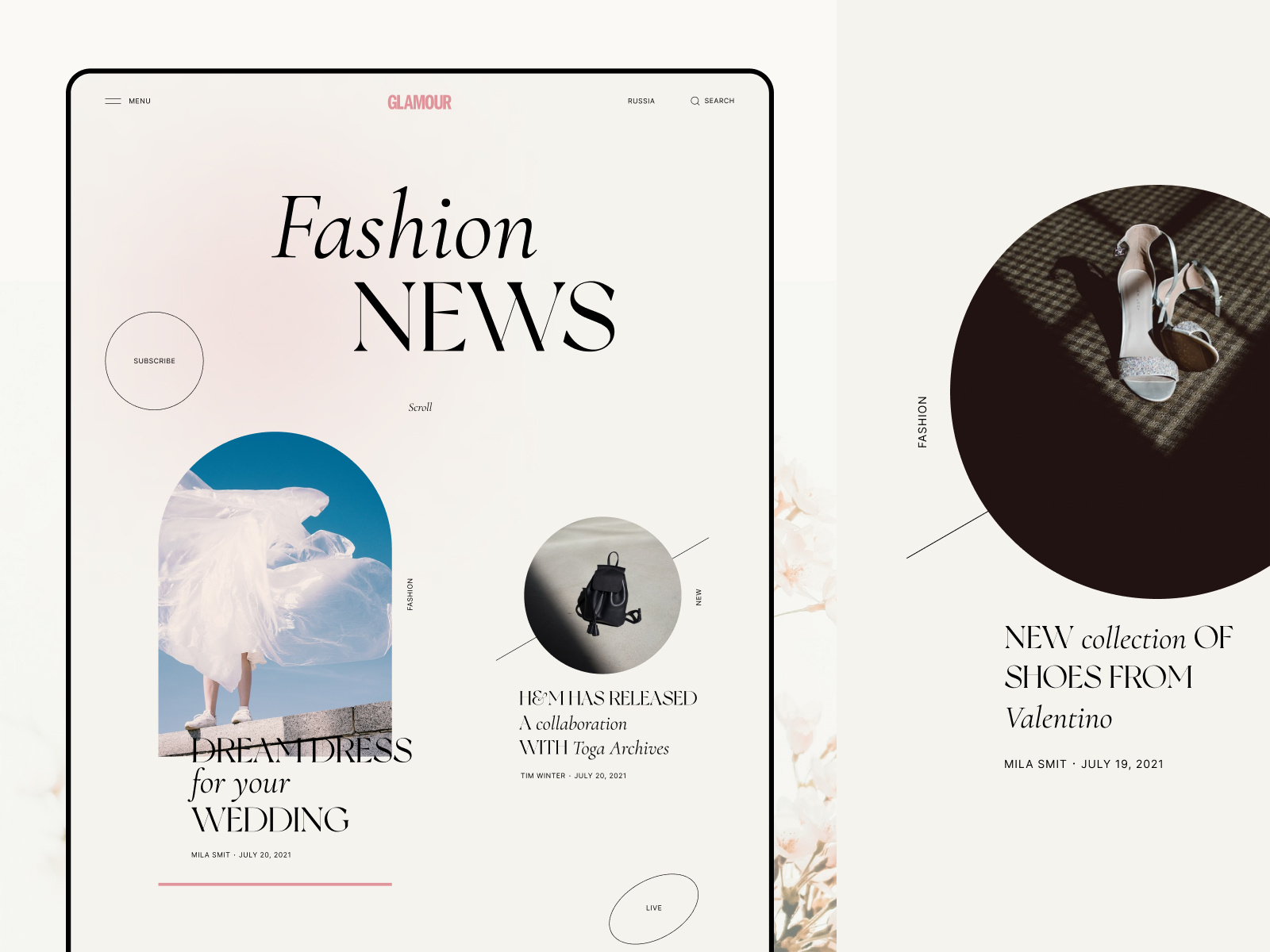 Fashion News for GLAMOUR. Design. Concept. by Anna Sereda on Dribbble