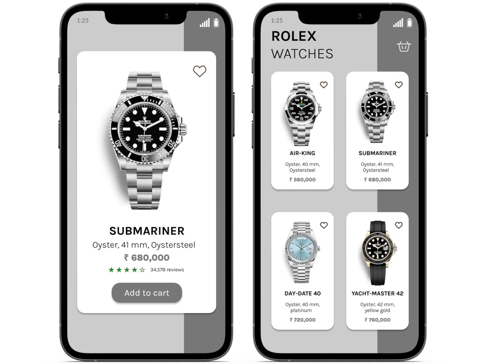 Rolex Watch Store UI by Sreejith V on Dribbble