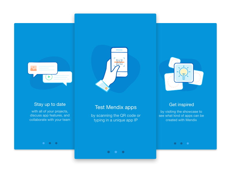 Onboarding screens for our new release of the Mendix App by Ashley ...