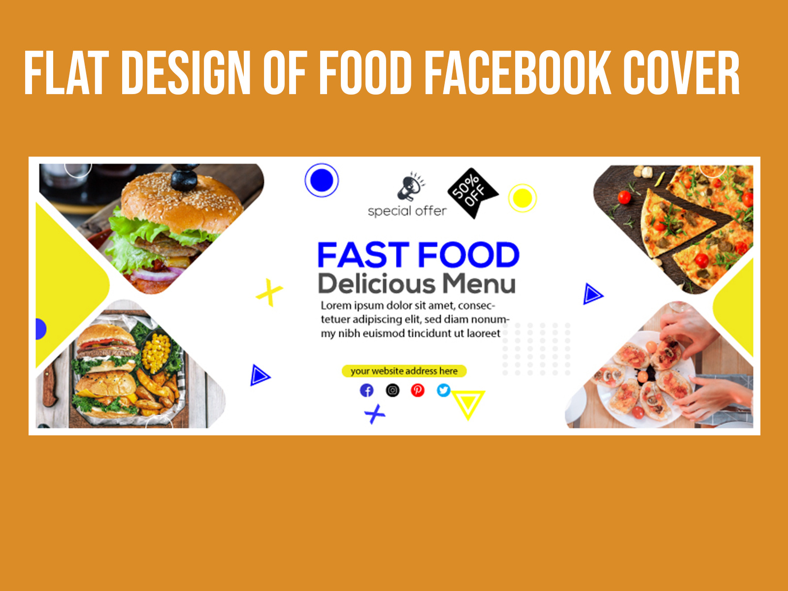 FLAT DESIGN OF FOOD FACEBOOK COVER by Abu Hasan Md Tariq Alam on Dribbble