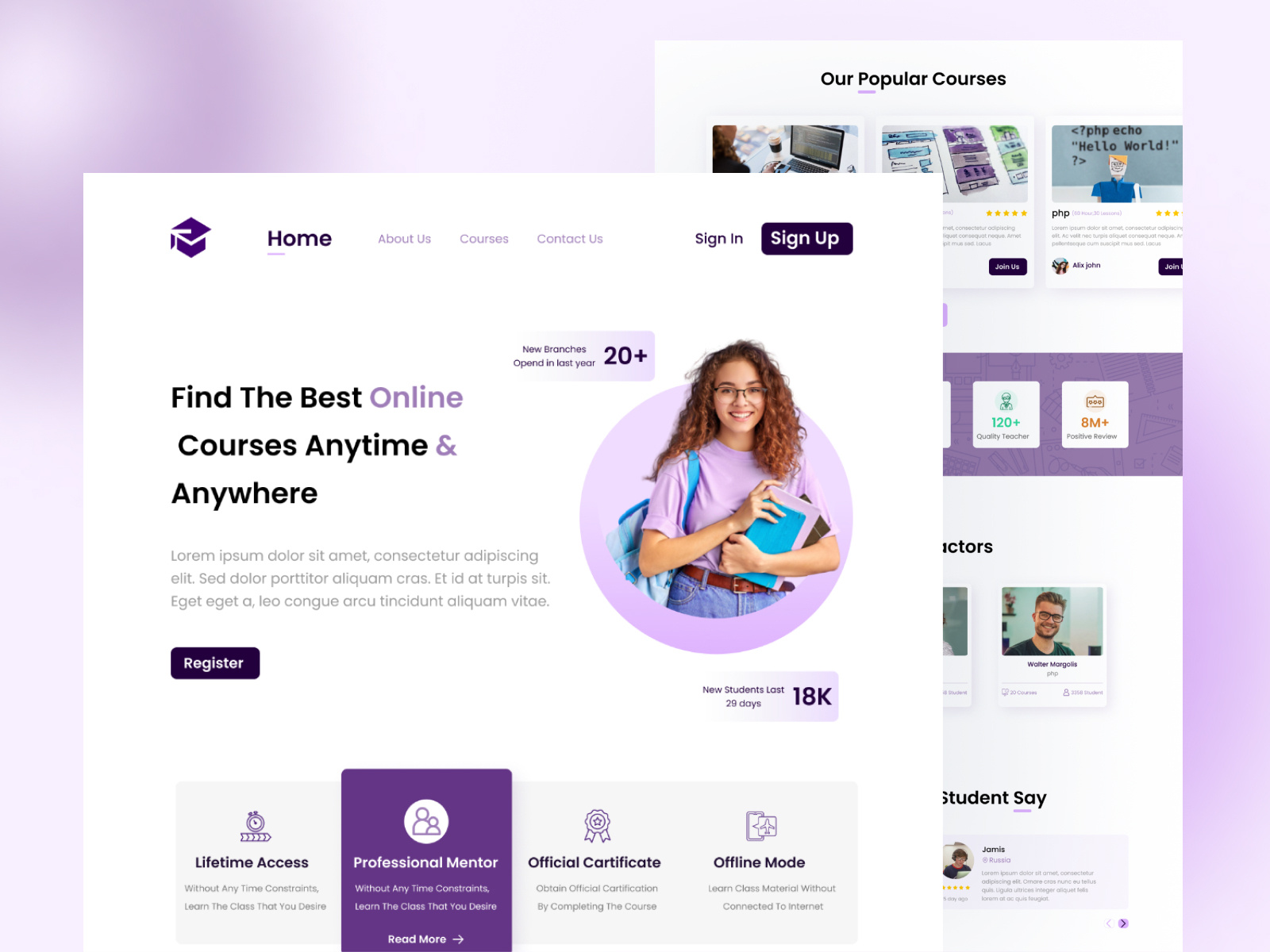 Landing Page - E Learning by Seba Atallah on Dribbble