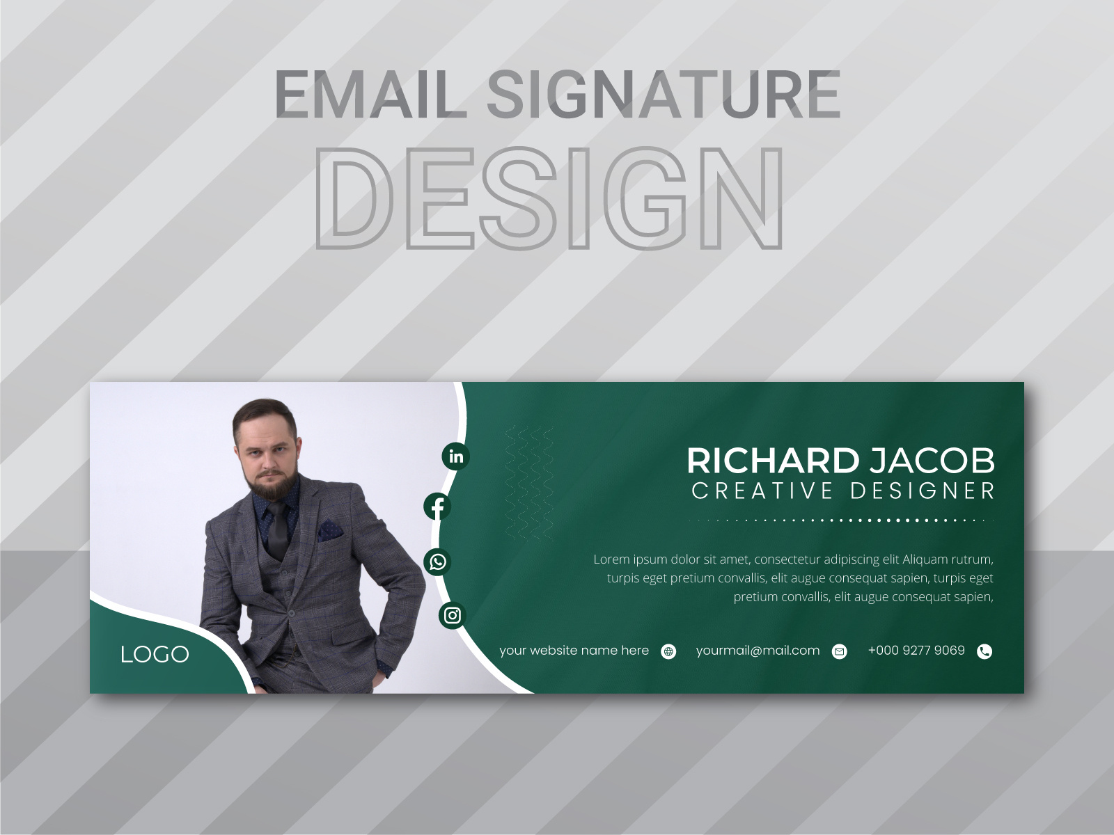 Modern Email signature template design by Gulam Mustofa on Dribbble