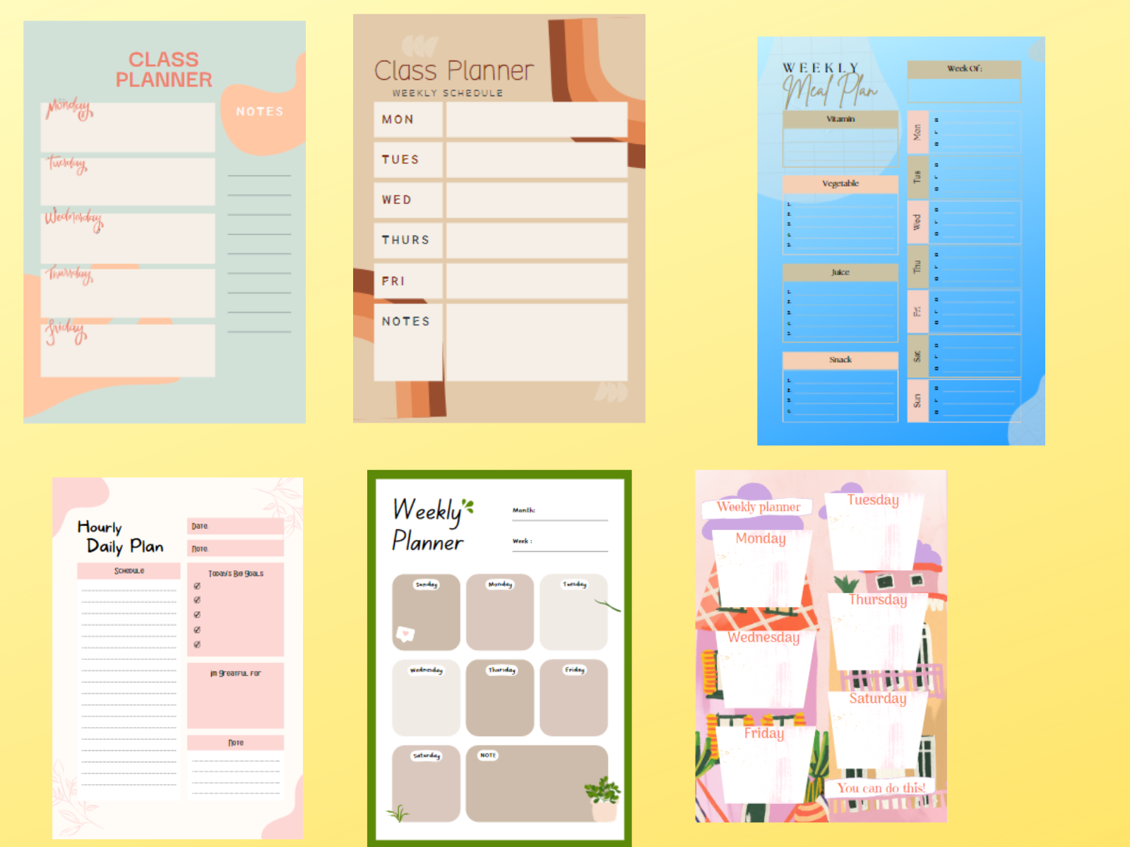 Planner Templates by Rimsha H on Dribbble
