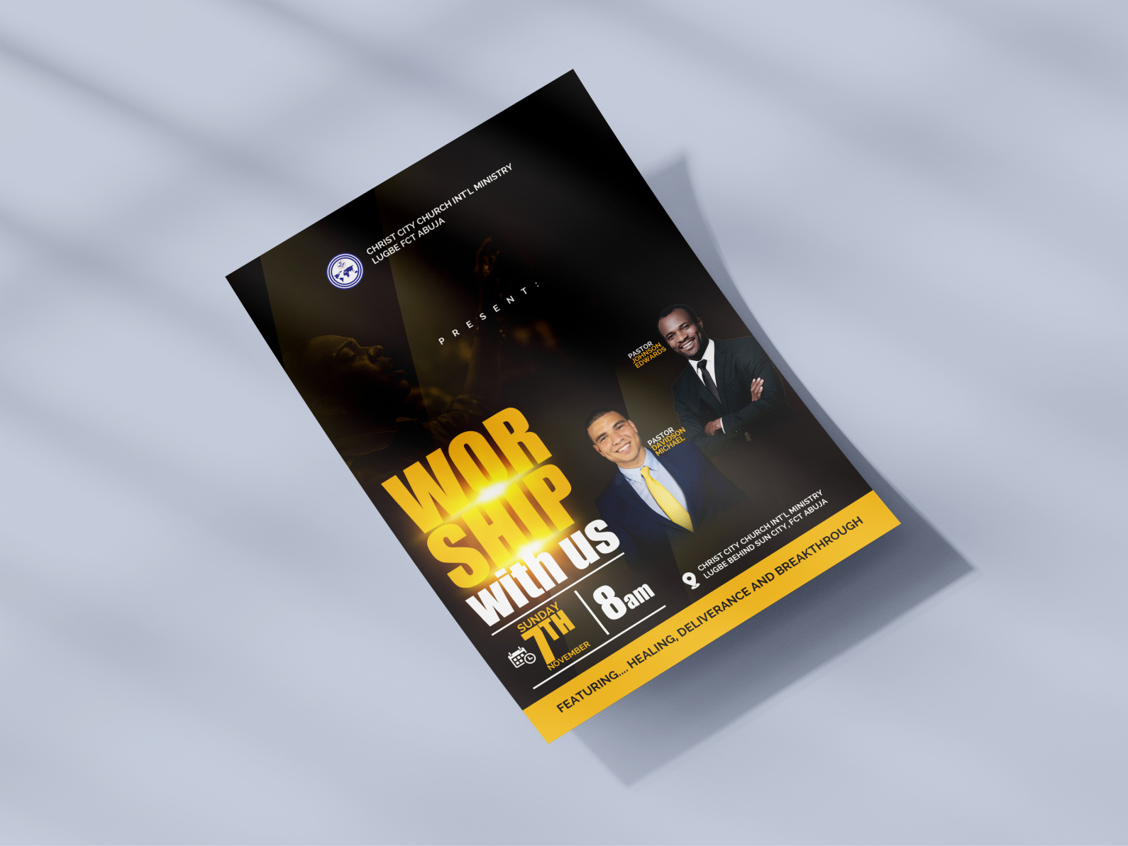 Worship with us, Church flyer by Joshua Matthew on Dribbble