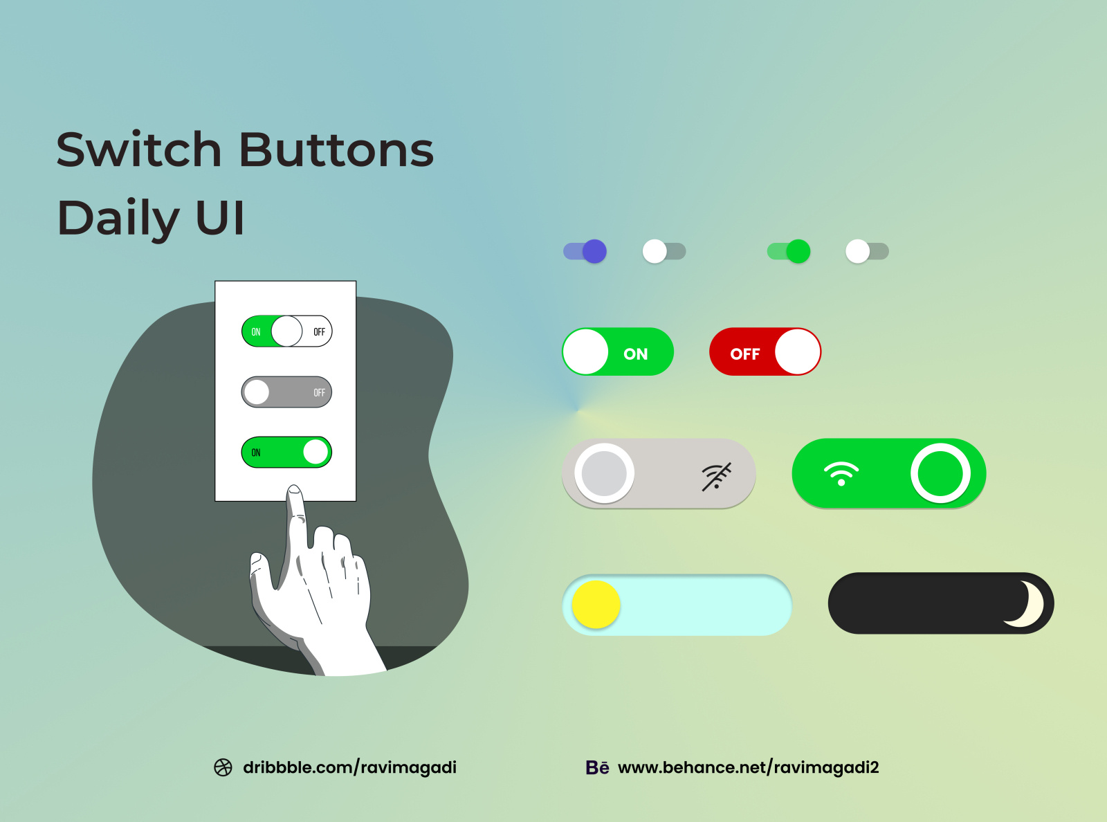 Switch Buttons - Daily UI by Ravi Magadi on Dribbble