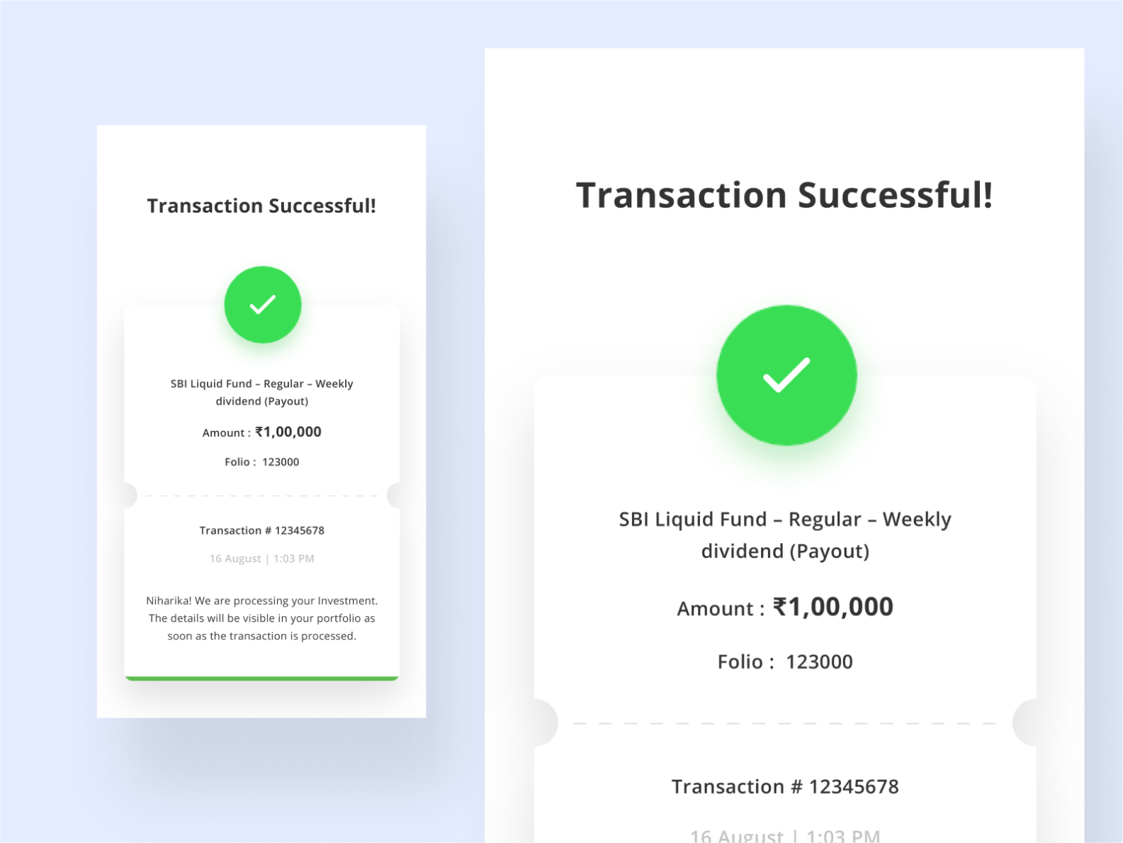 Transaction successful by Tesbin on Dribbble