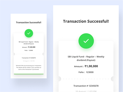 Transaction successful by Tesbin on Dribbble
