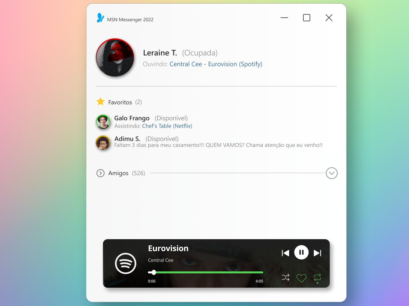 MSN Messenger Concept - Daily UI #03 (Screen 01) by Marcelo on Dribbble