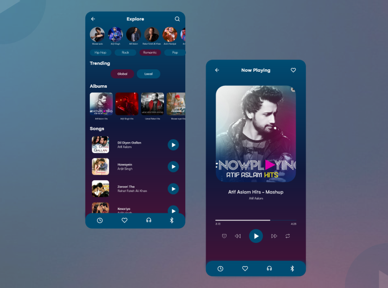 Music - Mobile App - UI Design by Muhammad Afraz Khan on Dribbble