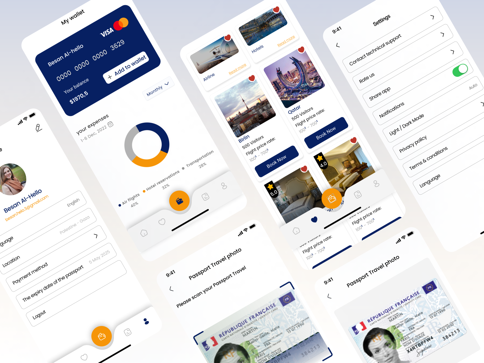 Some reservations application pages by BesanAl-Hello on Dribbble
