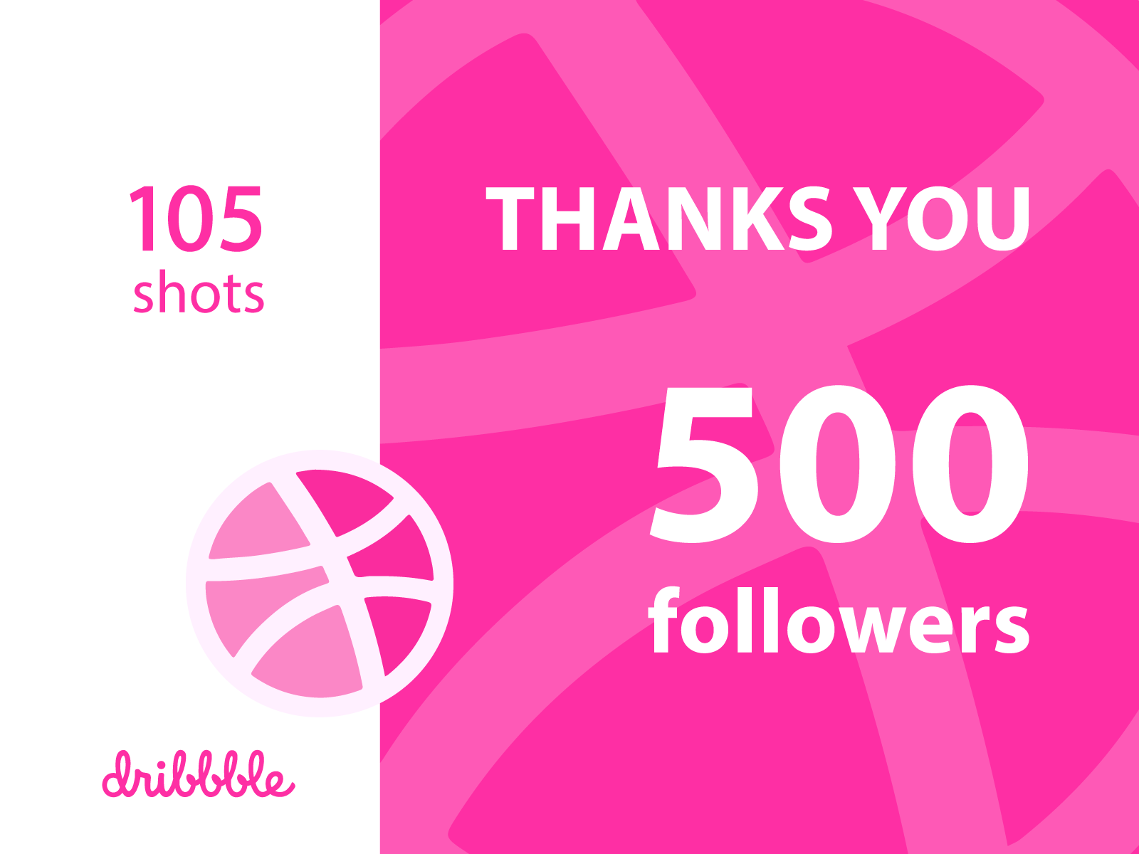 500 Followers, Thanks You Everyone by Razoya on Dribbble