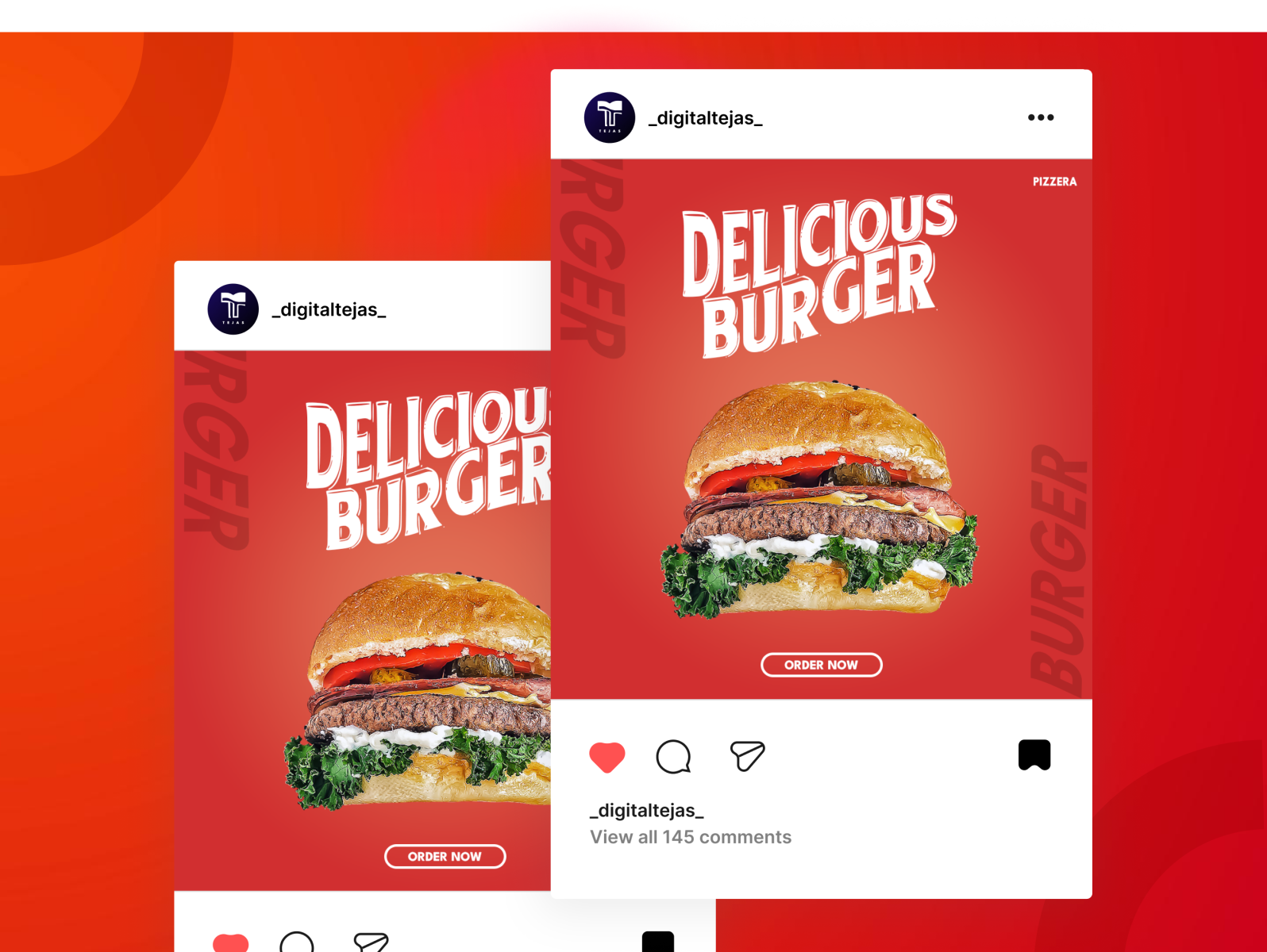 Burger Social Media Post Design by Tejas Patil on Dribbble