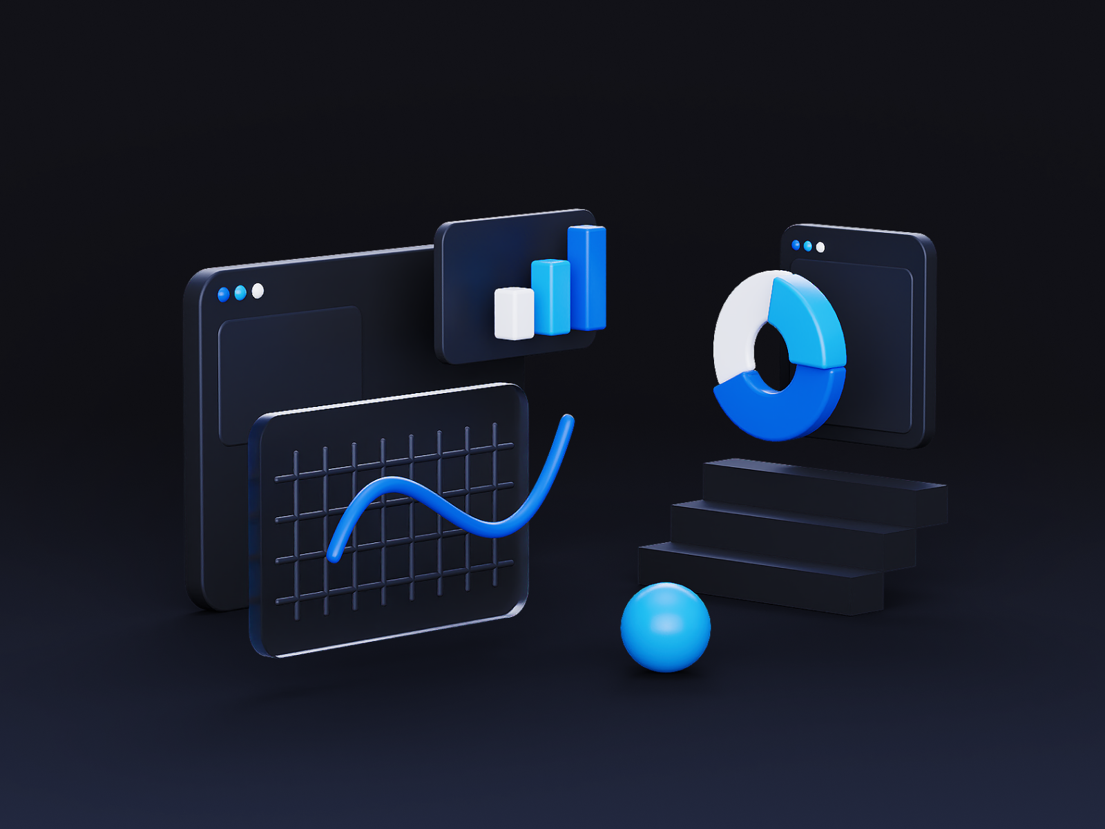 3D Charts by 蓝卡 on Dribbble
