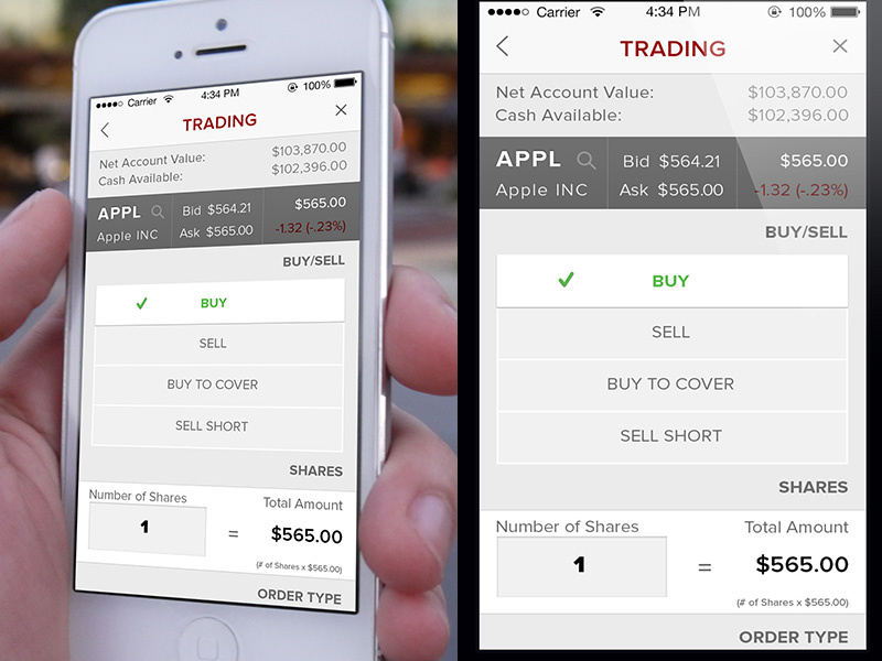 Trade Interface by Crystal Nguyen on Dribbble