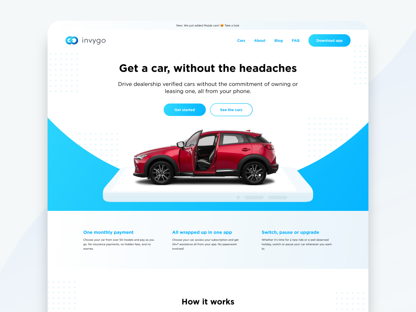 Invygo Car Subscription - Landing Page by Max Quinn on Dribbble