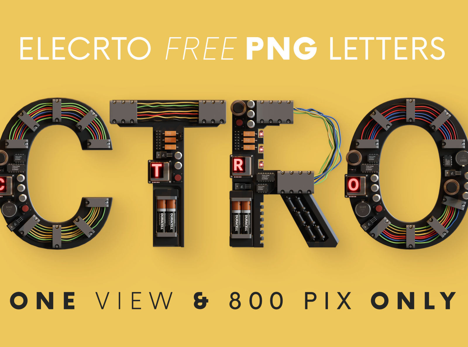 Electro - Free 3D Lettering by CruzineDesign on Dribbble