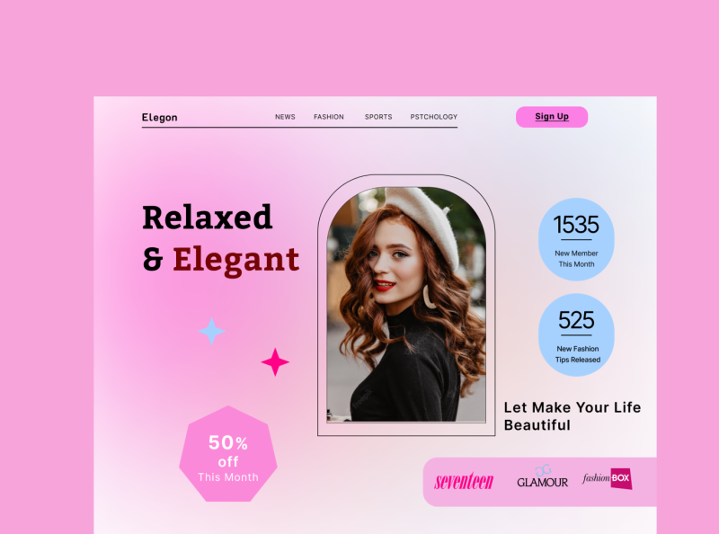 Lifestyle website header by Rahul Deb on Dribbble