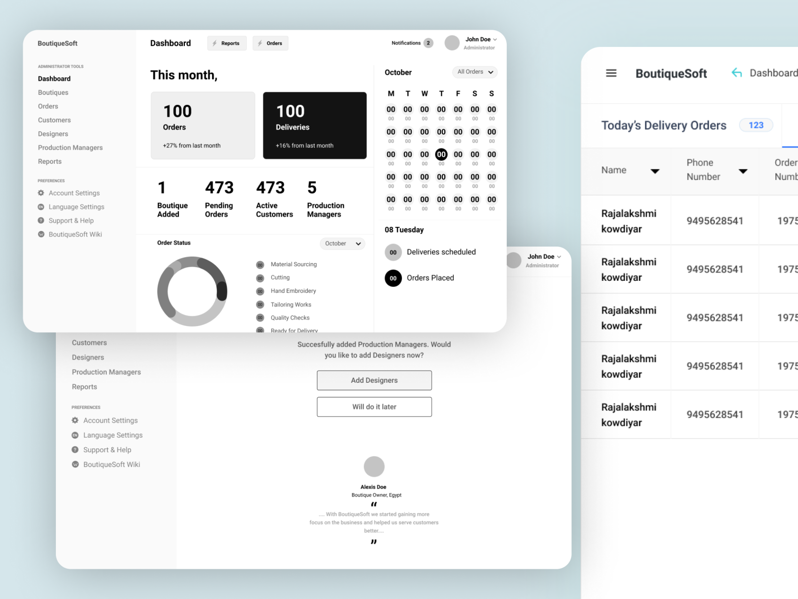 Boutique order management software design and wireframes by Muhammed ...