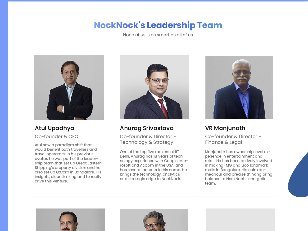 Leadership page design for NockNock by Muhammed Ashique Kuthini on Dribbble