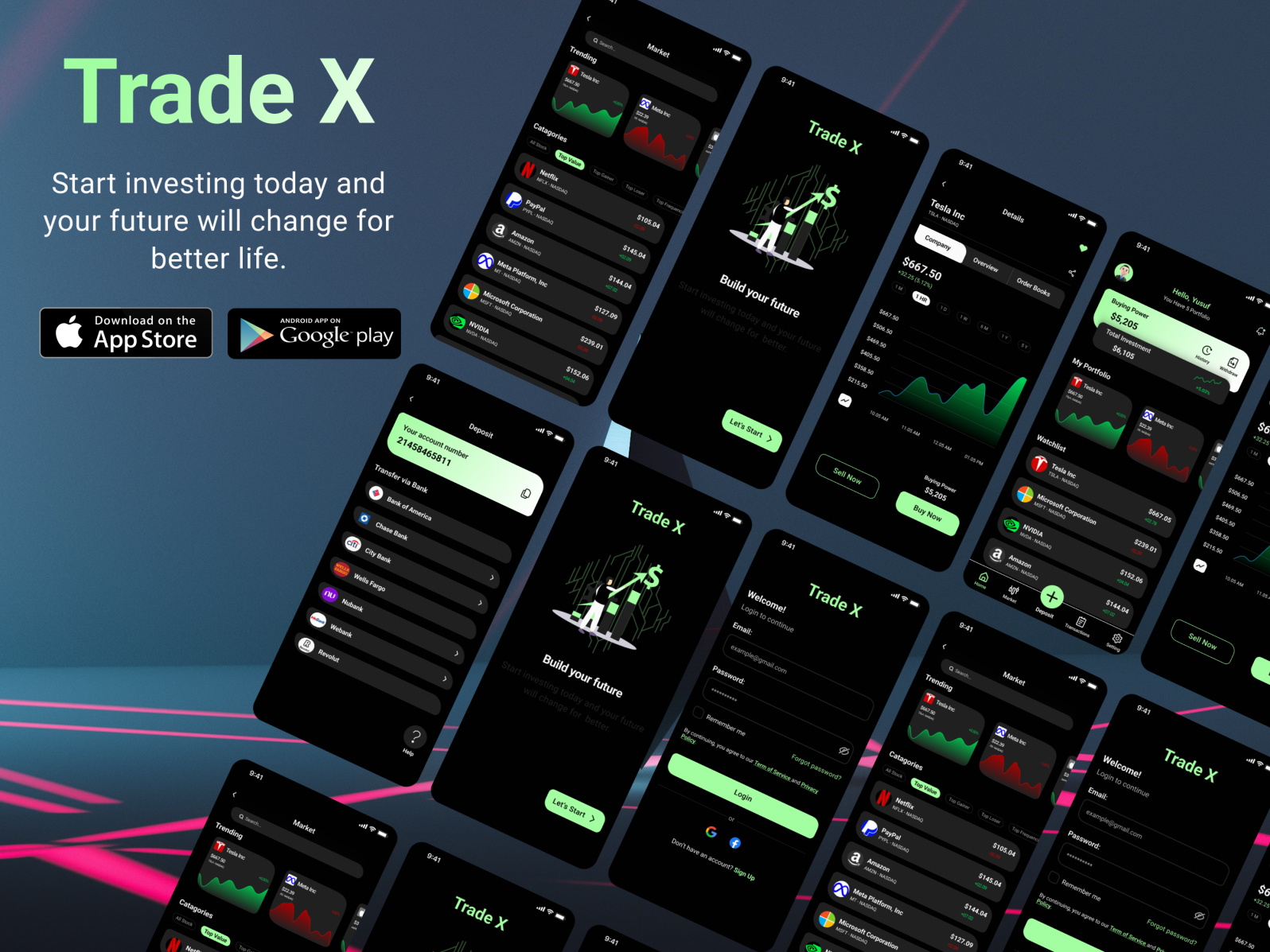 Trade X - Trading Stock platform for mobile app by Yusuf on Dribbble