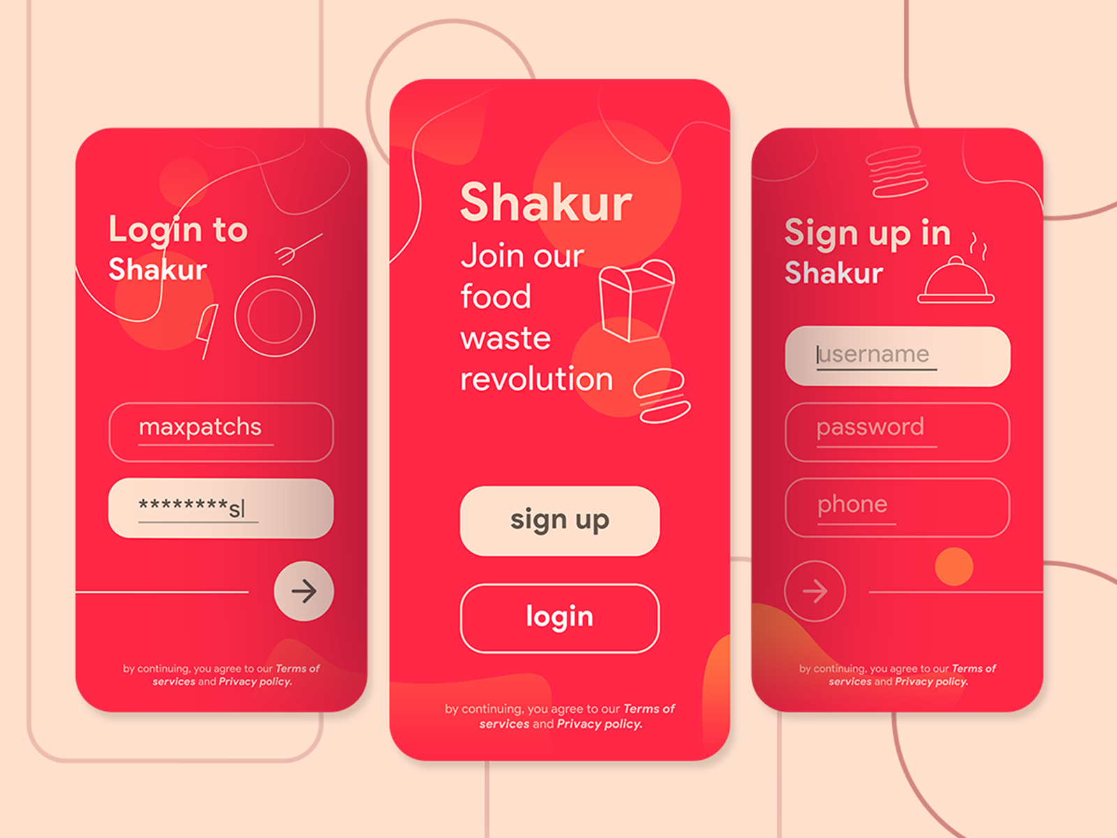 Food App Login UI PSD by Max Patchs on Dribbble