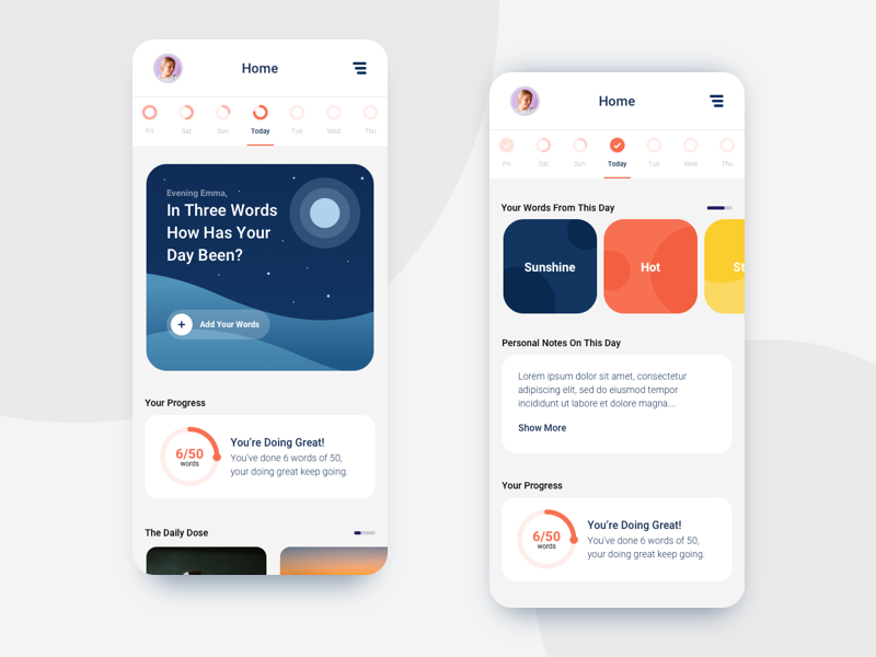 Mindful App by Sam Hainsworth on Dribbble