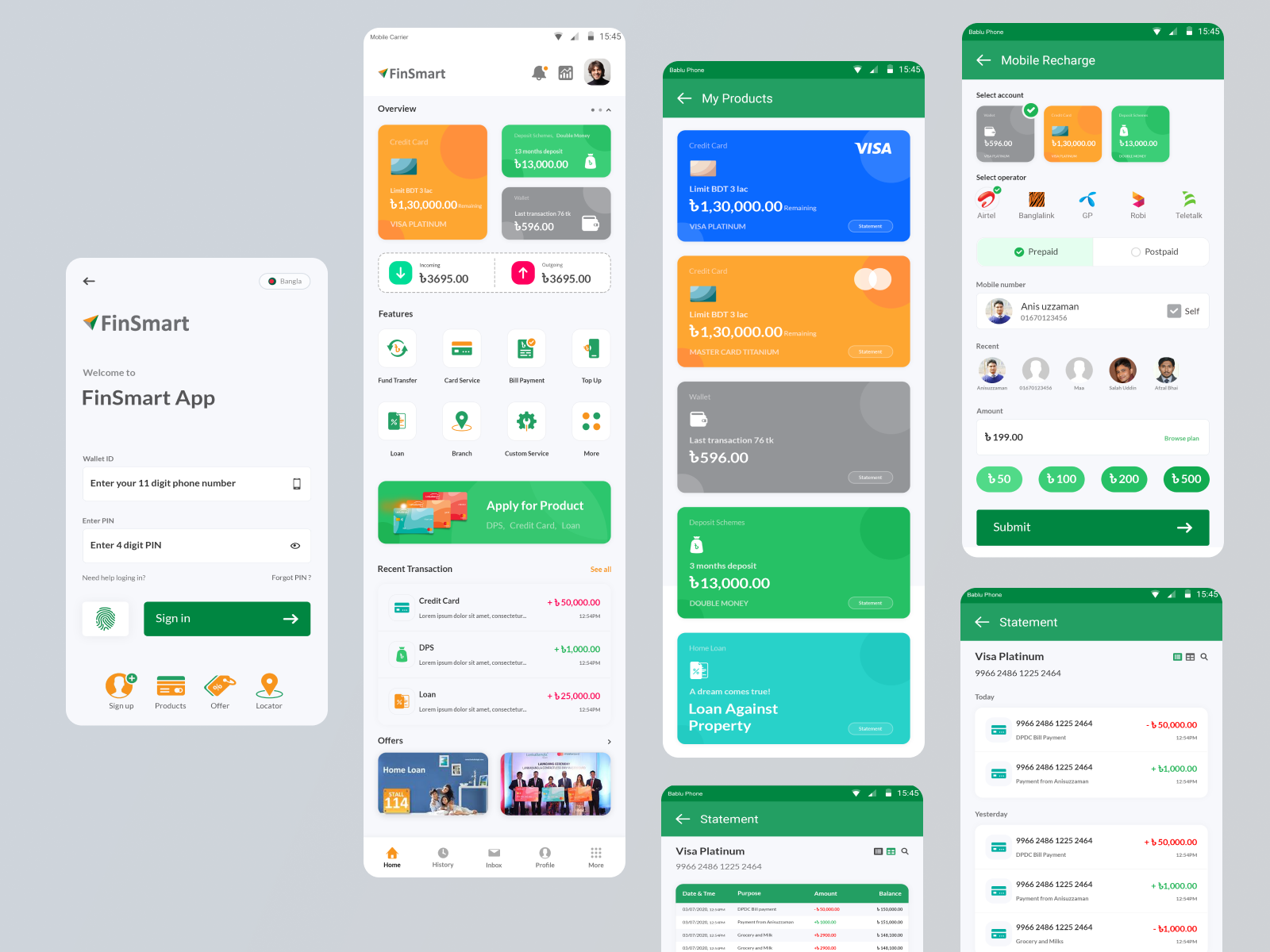 FinSmart App UI Design by Ideaz13 on Dribbble