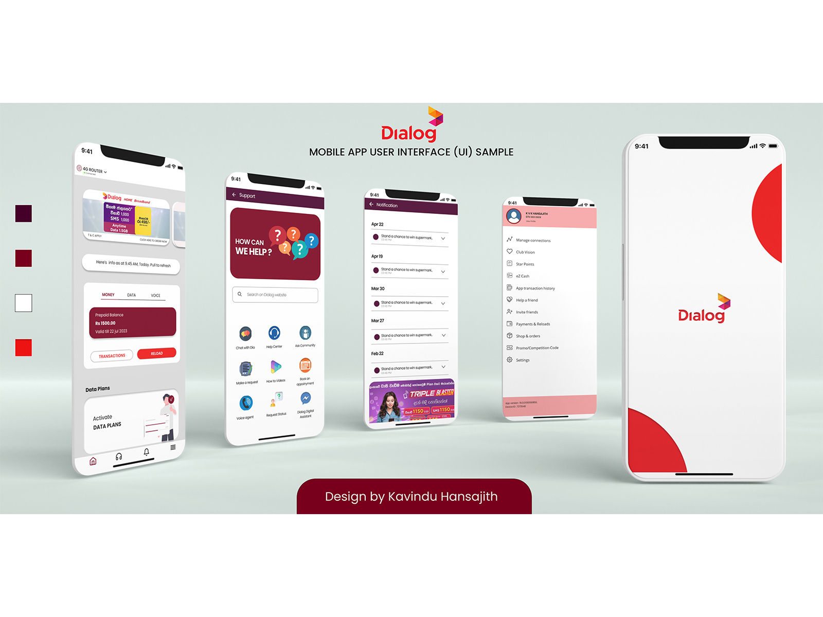 Dialog Mobile App Redesign by Kavindu Hansajith on Dribbble