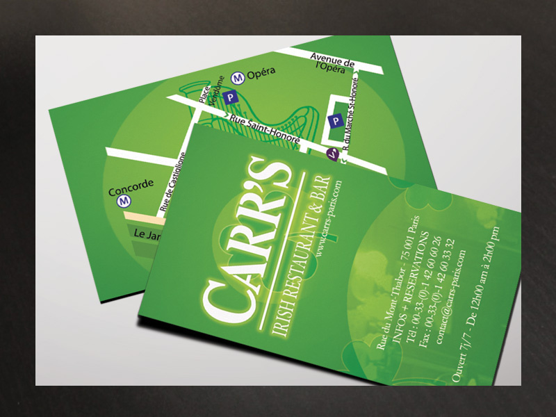 Carte Carr Pub Irlandais by Ldi Services on Dribbble