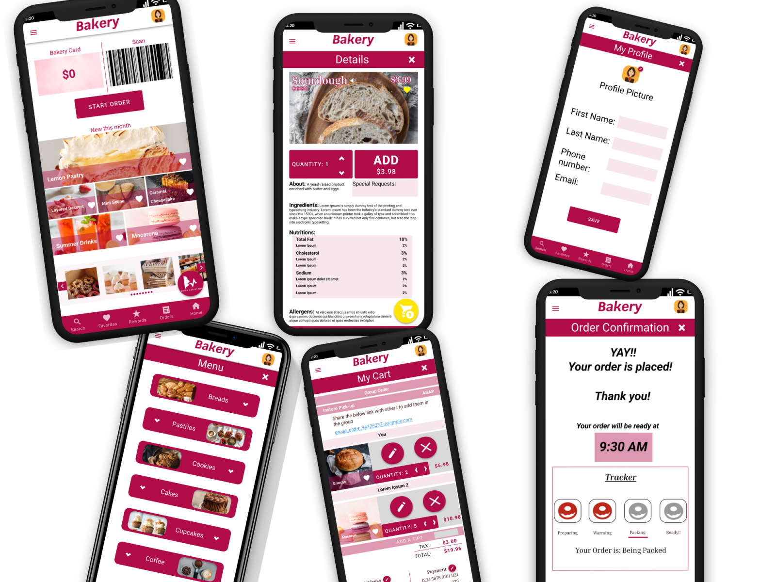 A mobile app for a Bakery by Gauri Khawadkar on Dribbble