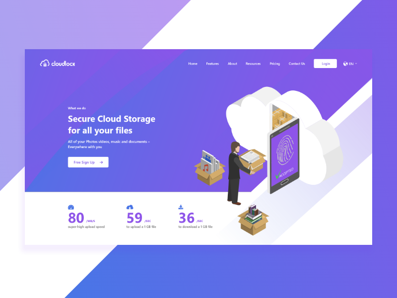 CloudLock Landig page by Shalin Sebastian on Dribbble