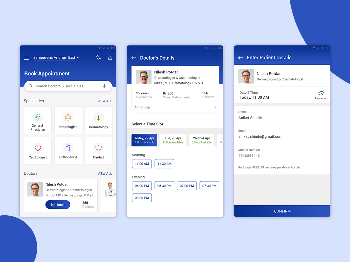 Doctor s Appointment Booking App By Pooja Kurade On Dribbble