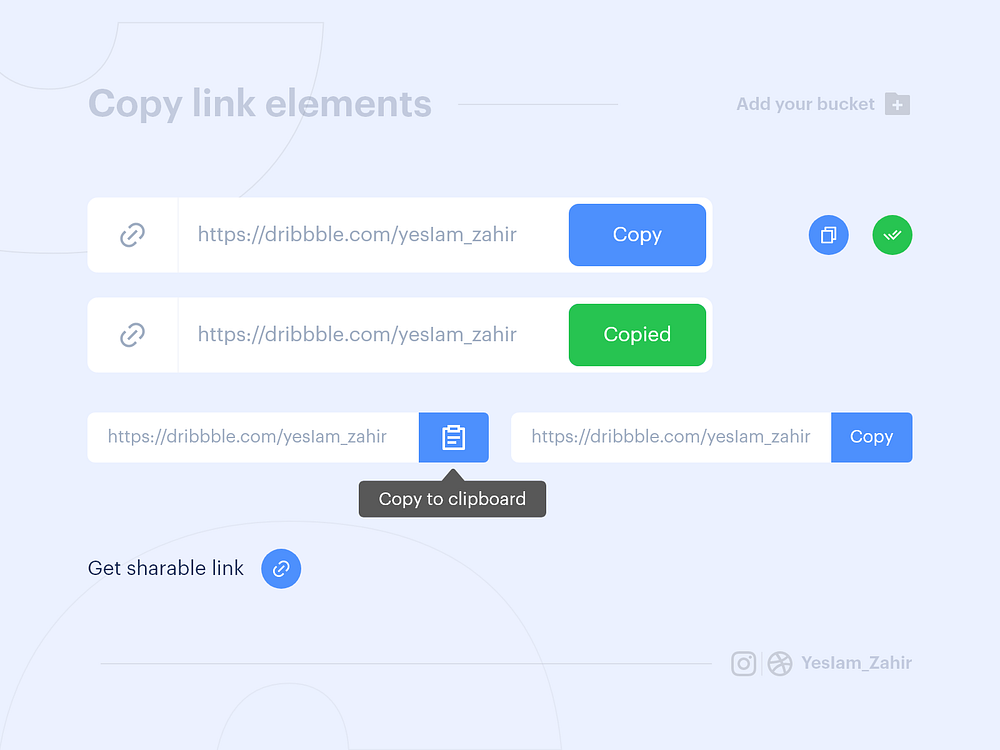 Copy link UX by Zahir patel on Dribbble