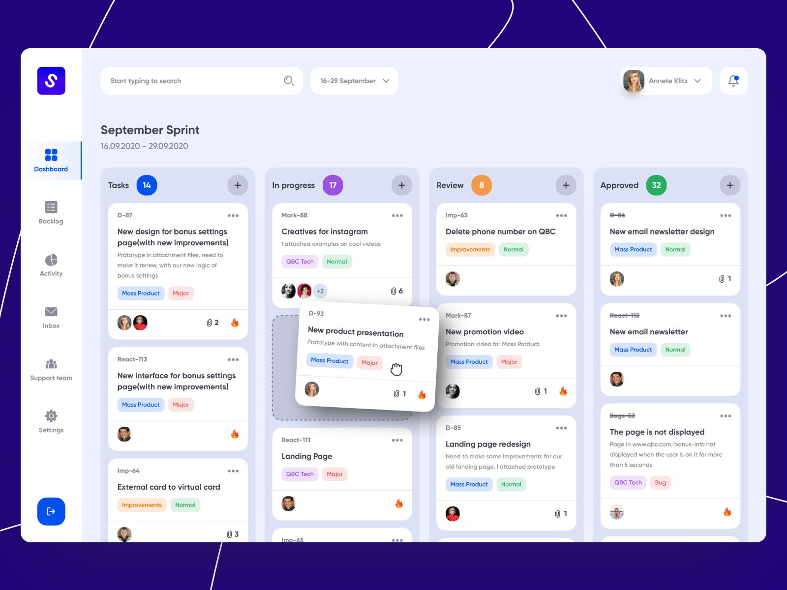 Task Management Dashboard by Alex Tkachev on Dribbble