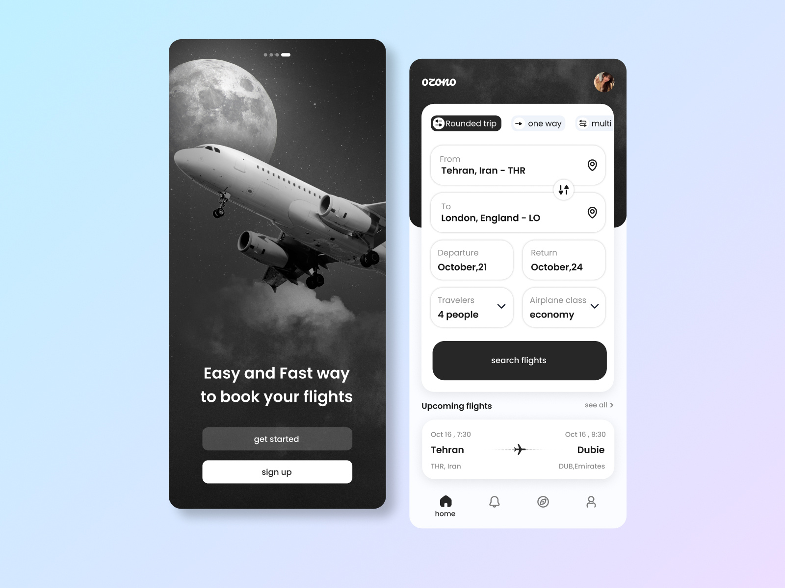 flight app ...ui design by shaswar on Dribbble