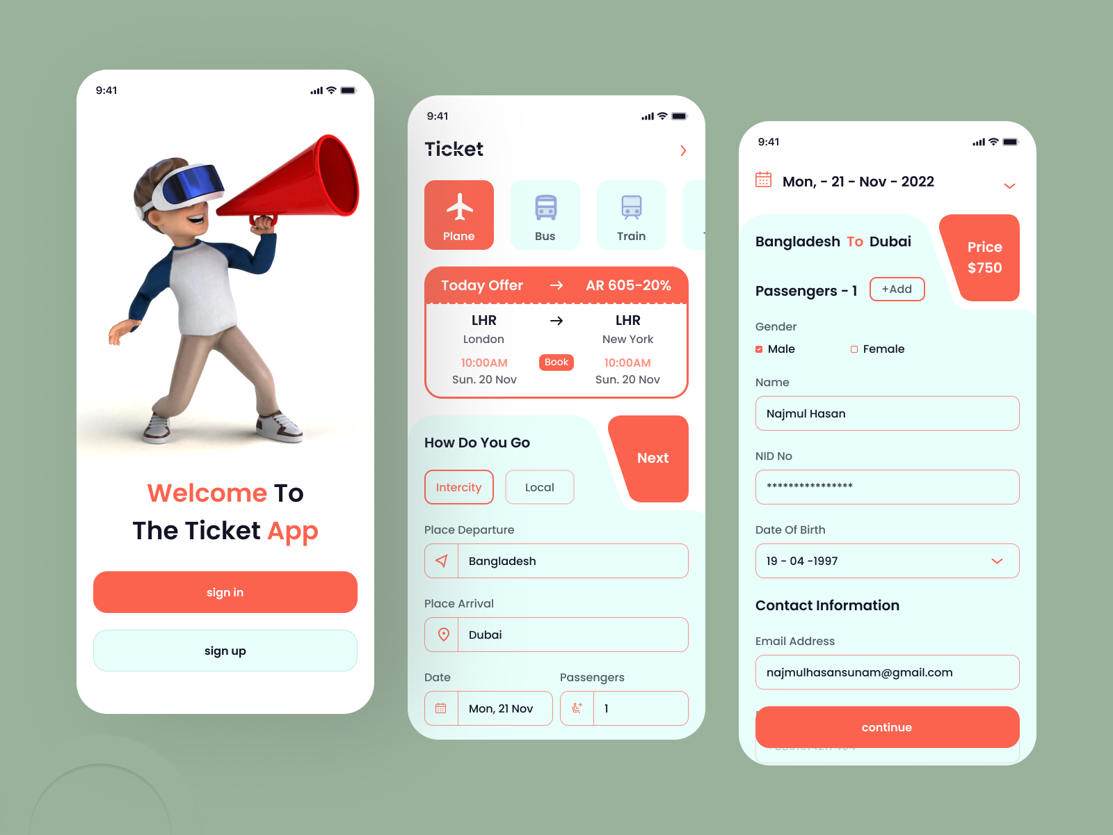 Ticketing Mobile App by Najmul Hasan on Dribbble