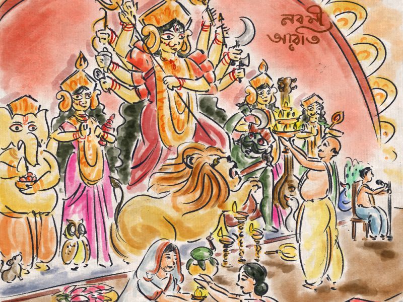 শুভ মহা নবমী শুভেচ্ছা by Crawley on Canvas on Dribbble