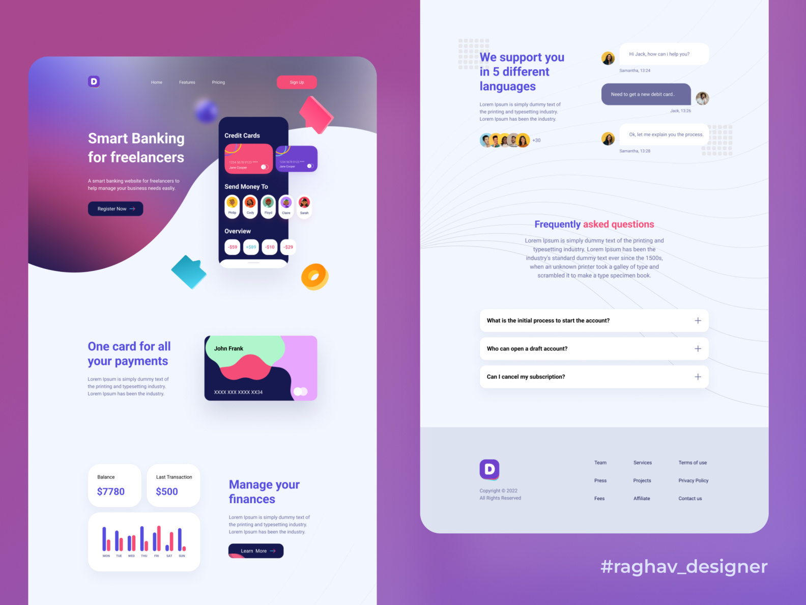 Daily UI #003 - Landing Page by Raghav Kumar on Dribbble