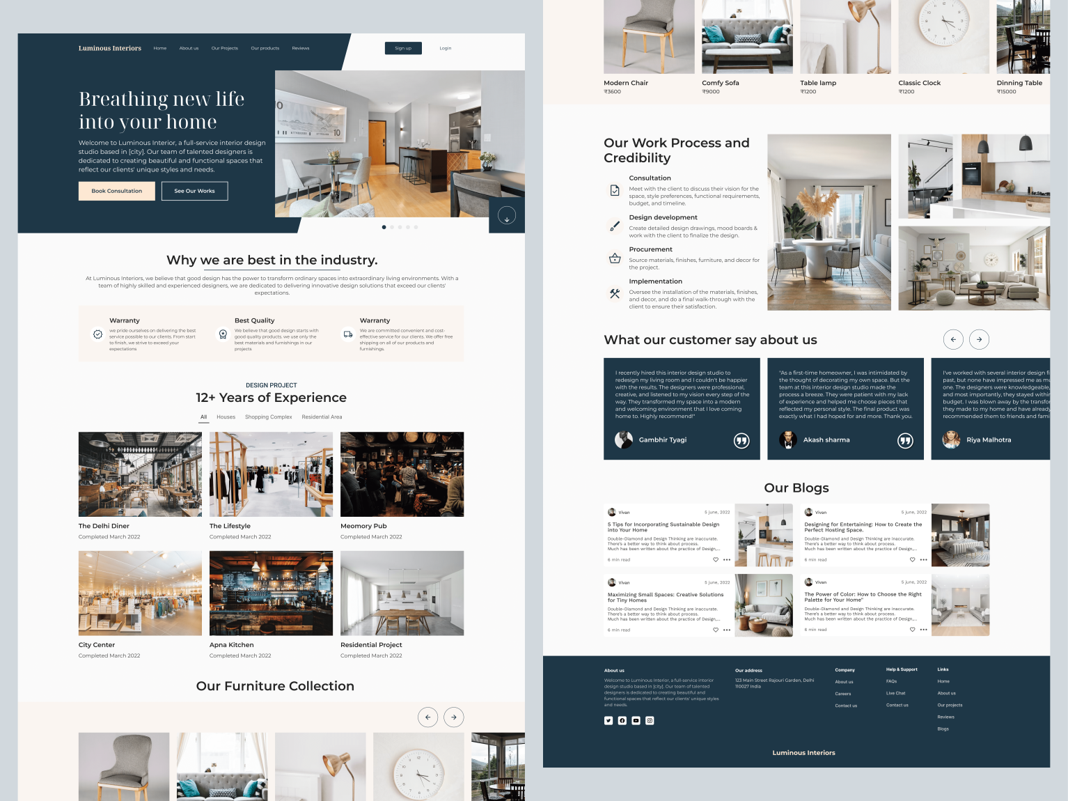 Luminous Interior - website concept for Interior design studio. by ...