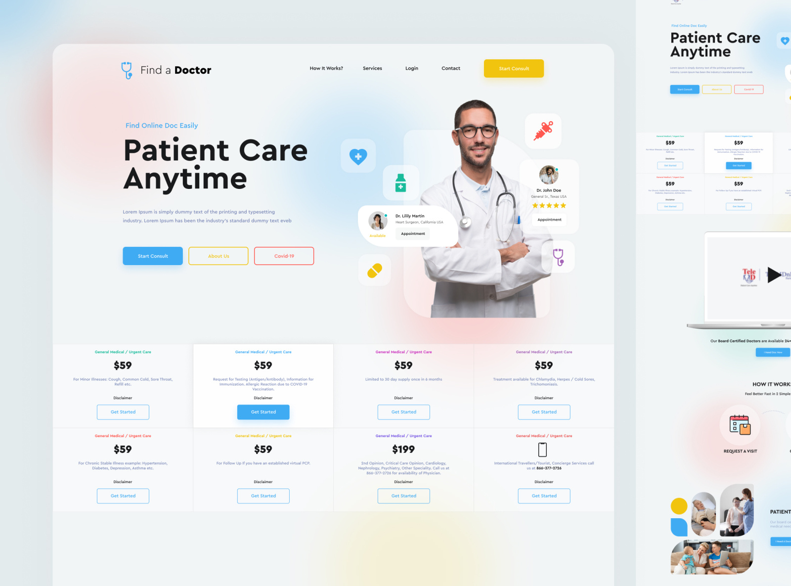 Find a Doctor website Mockup by Harry Saggu on Dribbble