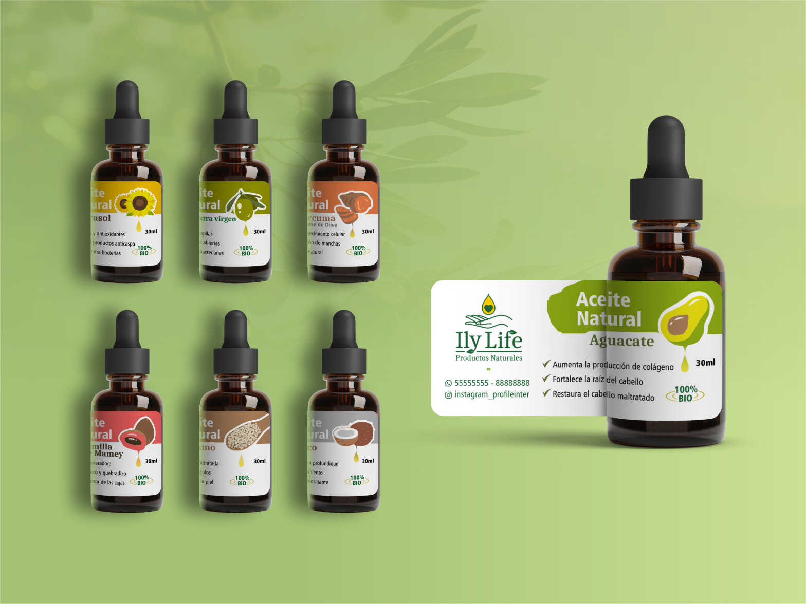 Ily Life natural oils label design 2/2 by Ian Ponce on Dribbble