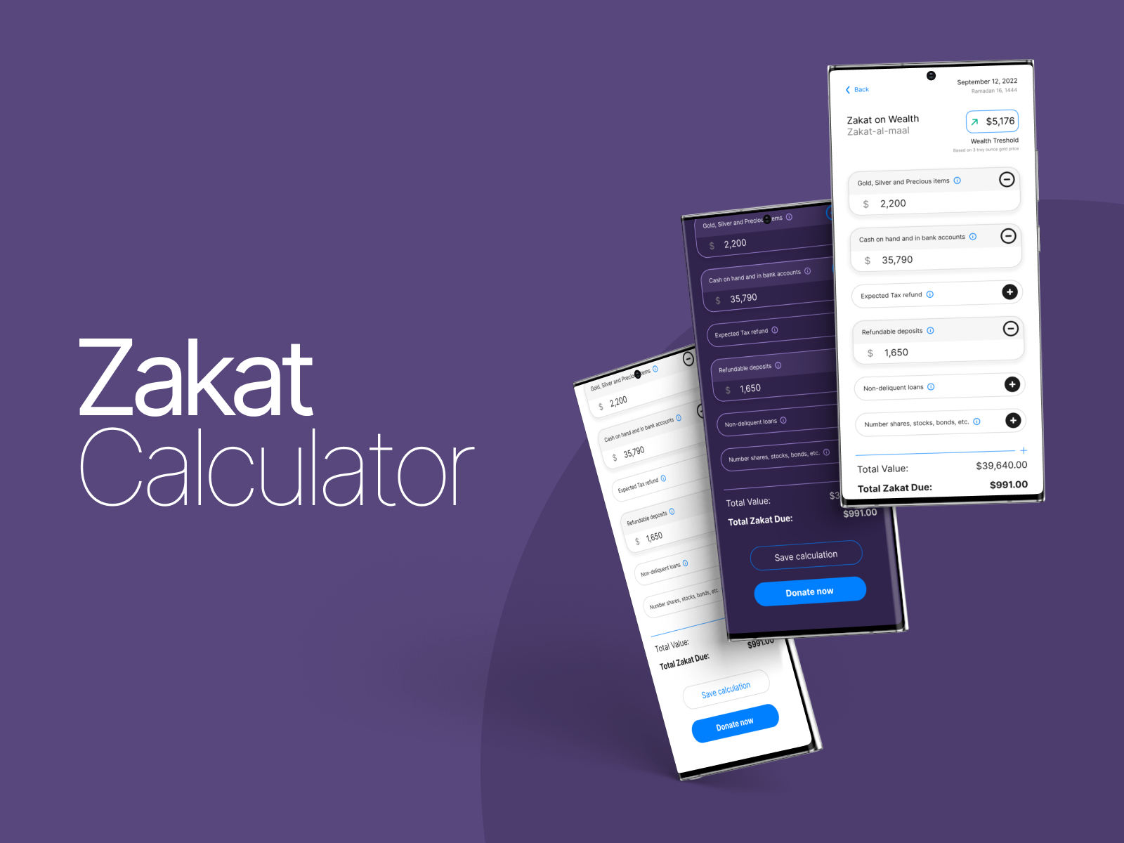 4 of 100 days DailyUI Challenge | Zakat Calculator by Gian Pratama on Dribbble