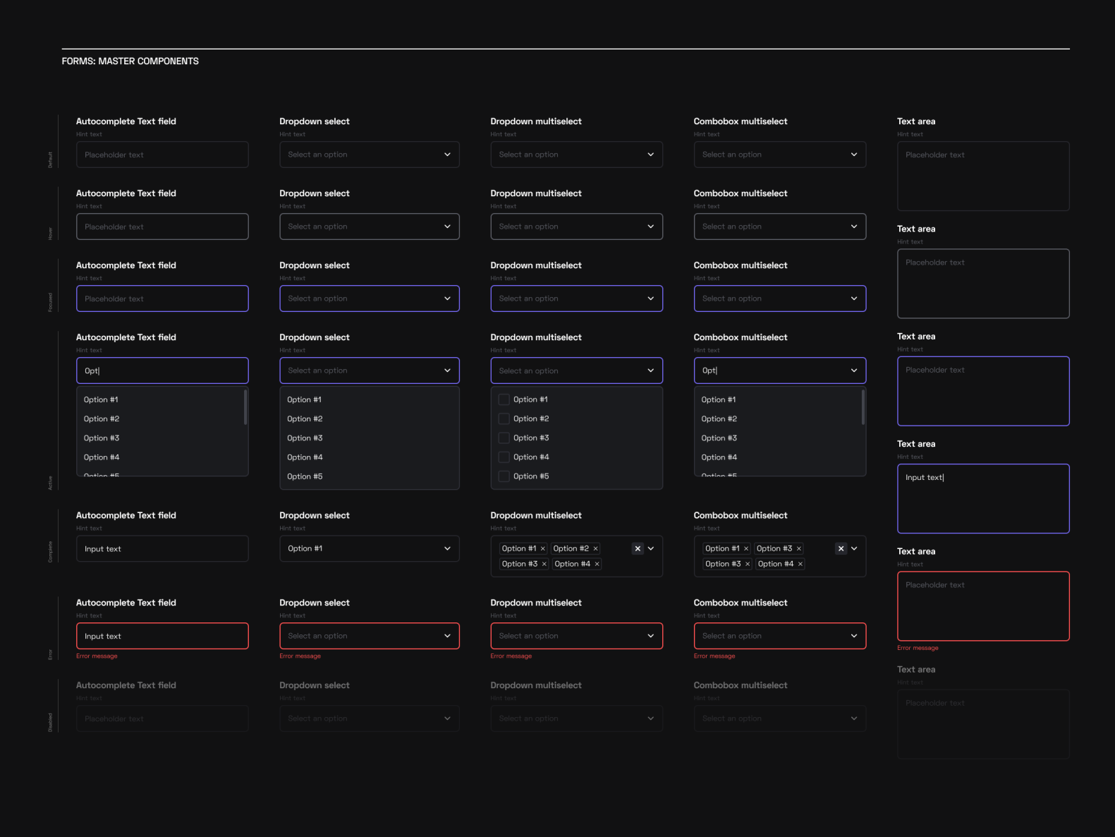 Input components by Ilya Sizov on Dribbble