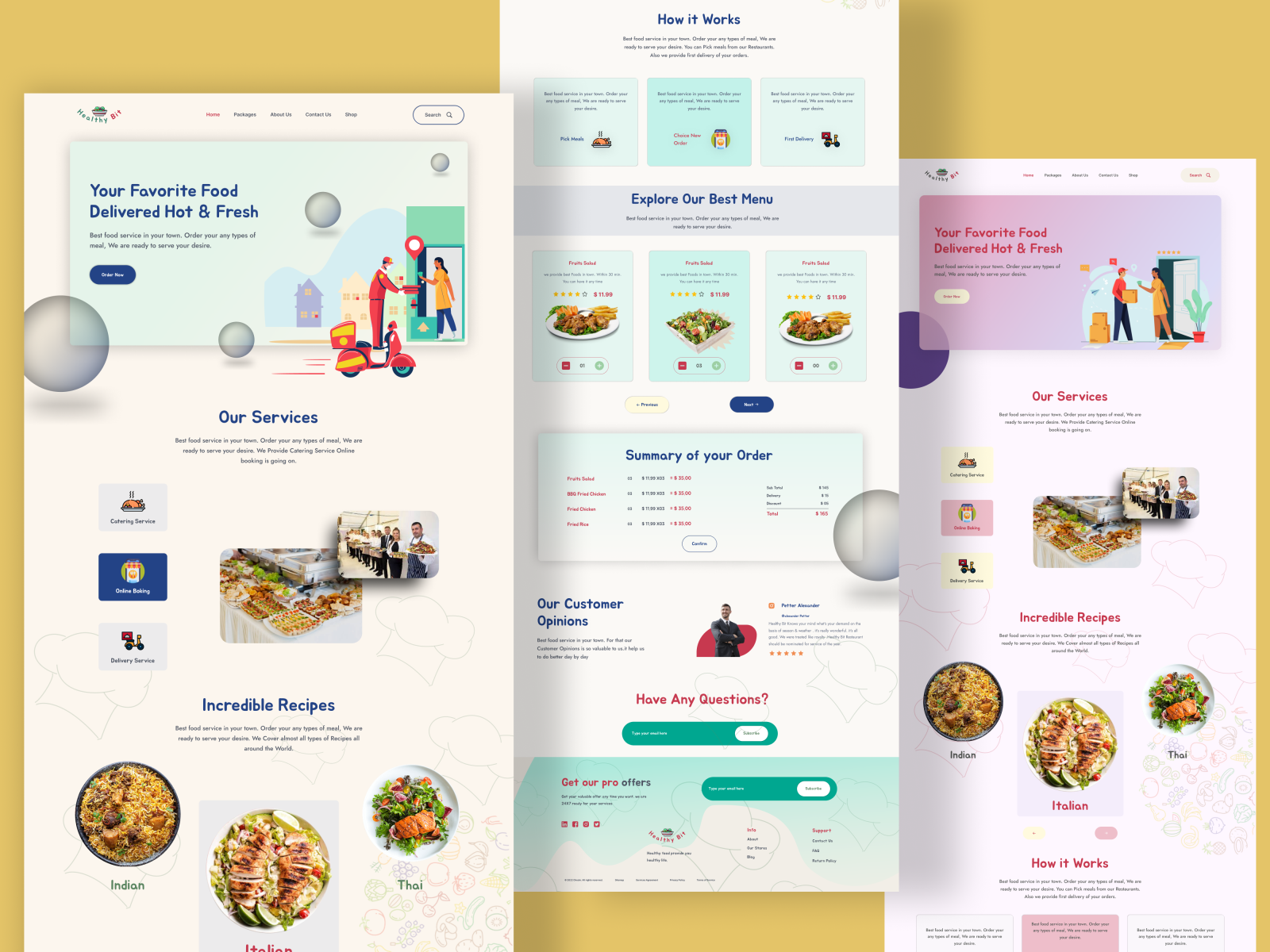 Food Delivery & Catering service landing page by Shamsul Alam on Dribbble