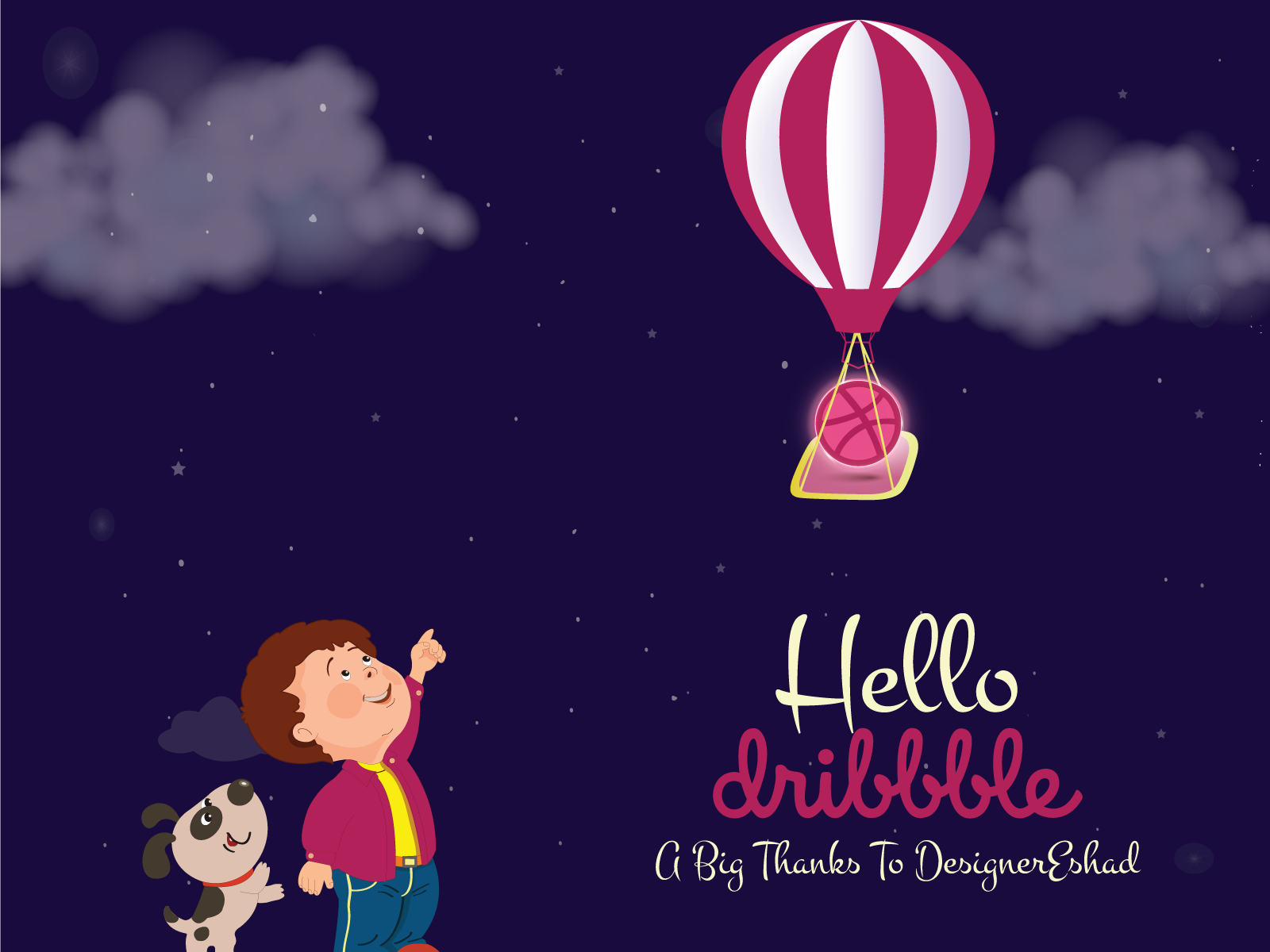 Hello Dribble by Shaown Khan on Dribbble
