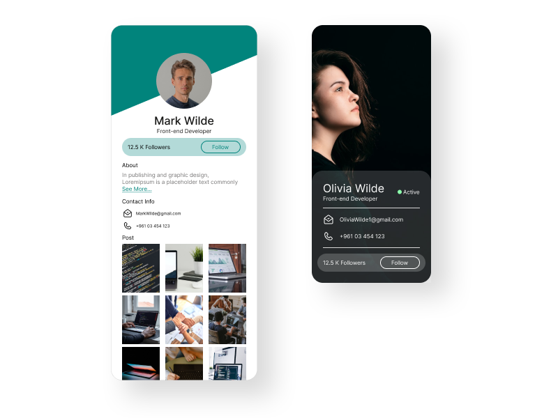 Profile design by Racha el Irani on Dribbble