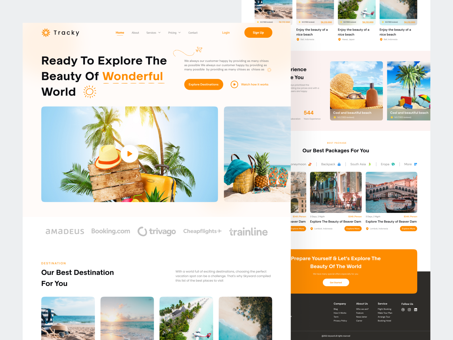 Tracky - Travel Website Landing Page by Hendri Gendrok for Bauixindo on ...